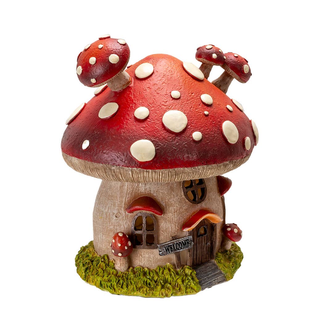 Whimsical Garden Toadstool Mushroom House with LED
