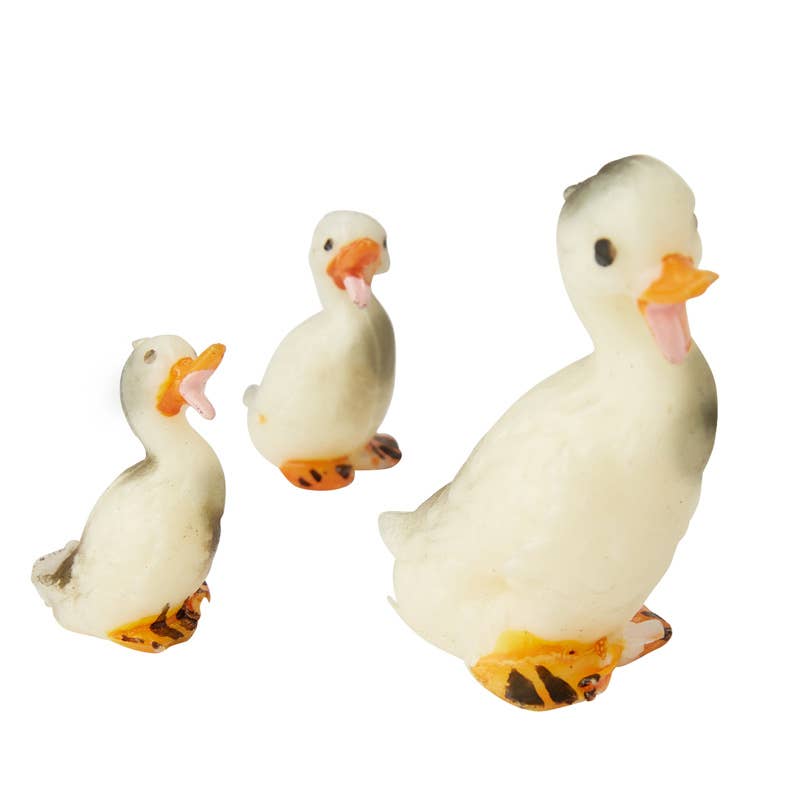 Miniature Momma Goose with 2 Goslings Figurines 3-piece set