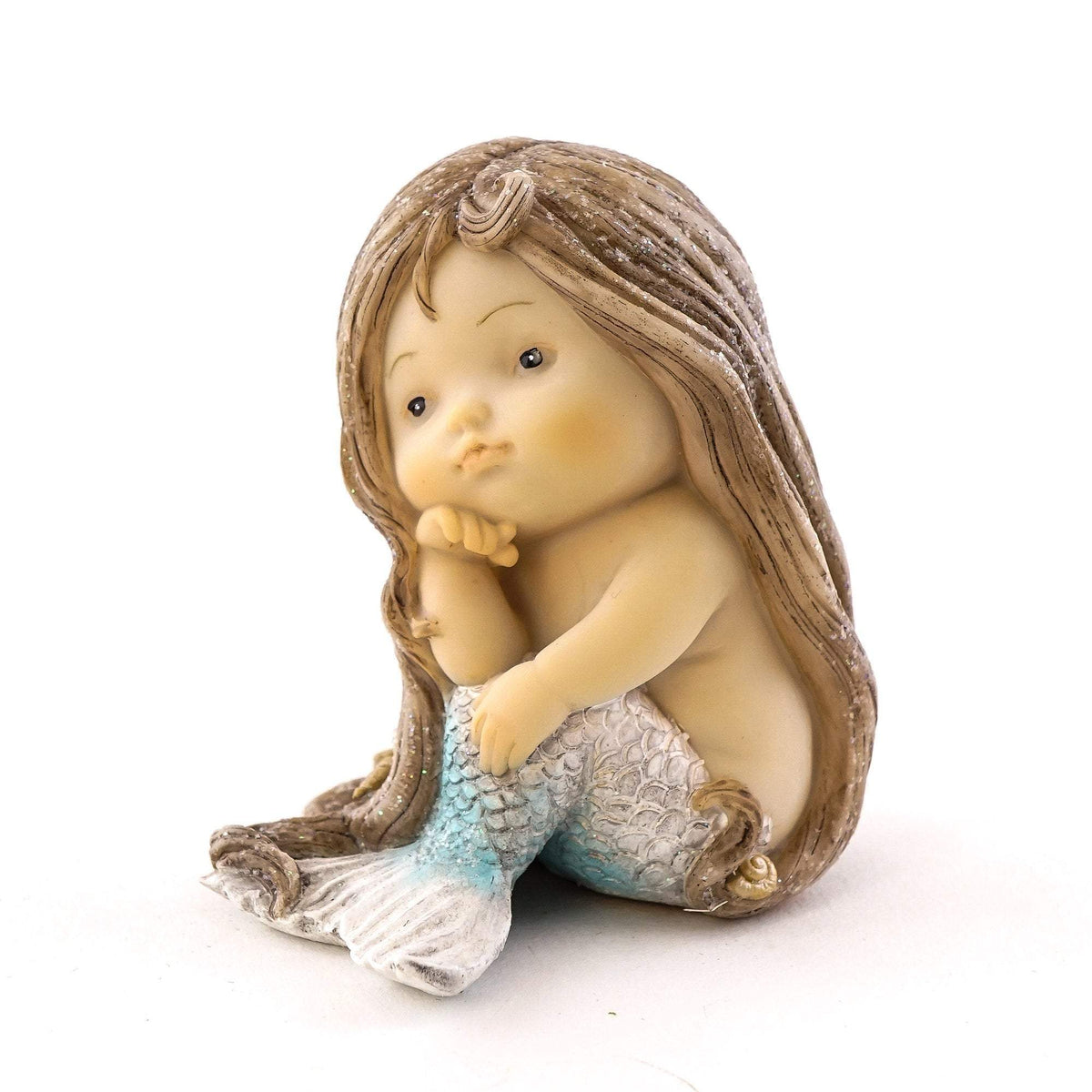 Little Mermaid with Blue Tail, Fairy Garden, Mini Mermaid, Aquarium Me